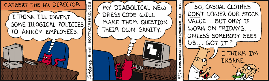 The dress code. | Contravex: Essais de Pete D.